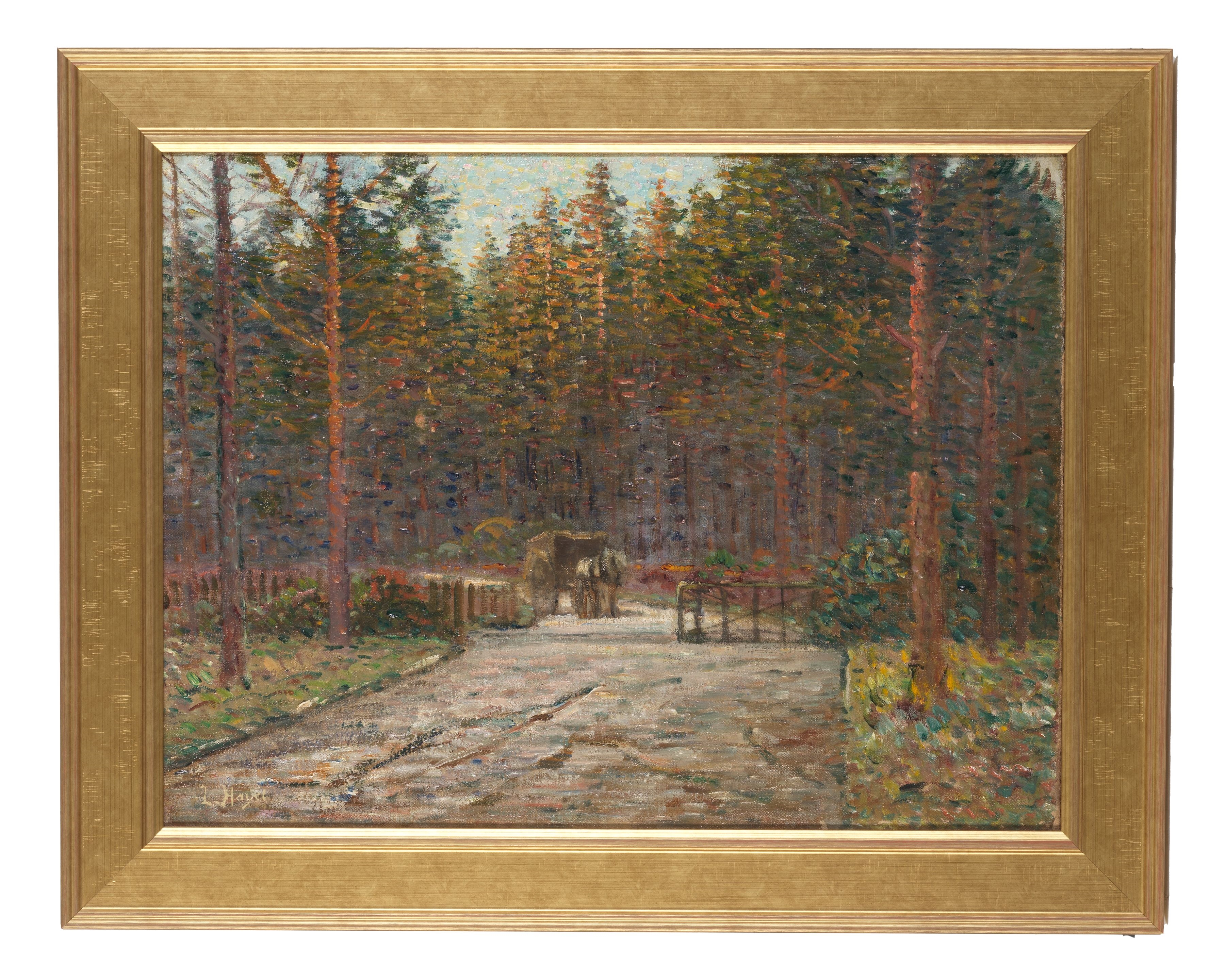 Louis Hayet | The log cart | MutualArt