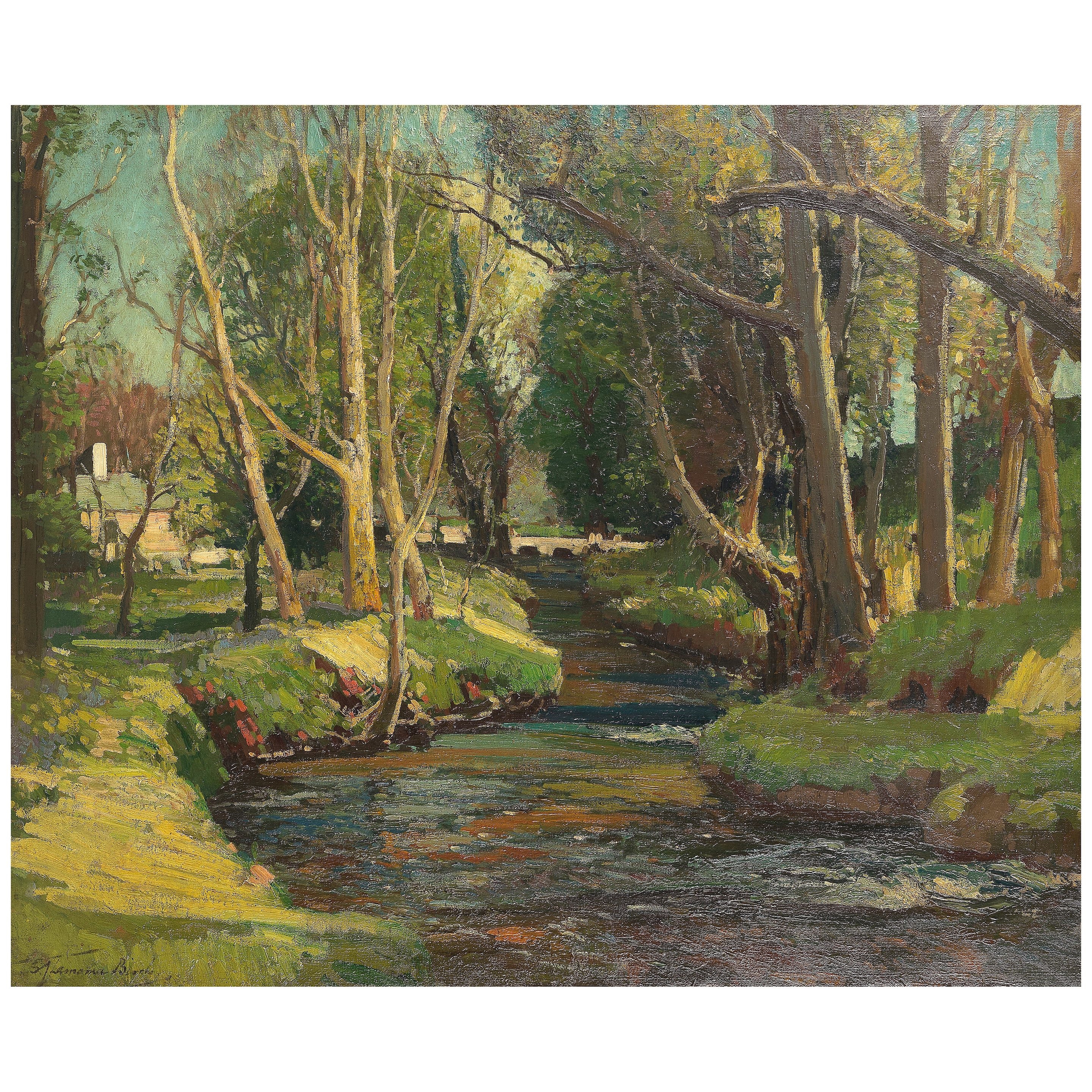 Samuel John Lamorna-Birch | A woodland stream | MutualArt