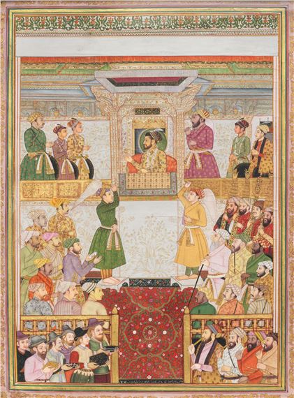 Indian School, 20th Century | A large painting depicting Europeans ...