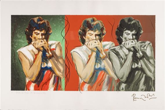 Ronnie Wood | Study of Mick with Harmonica III (2004) | MutualArt