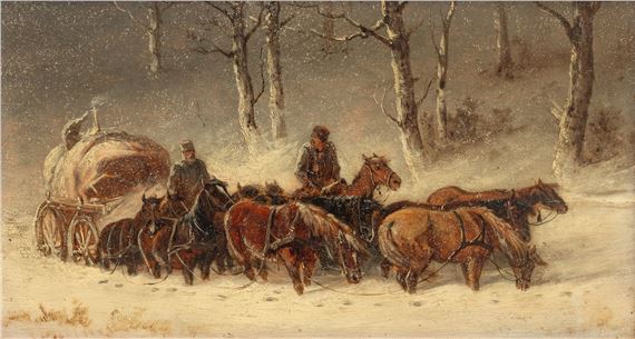 Aleksander Kaminsky | Teamsters in a Winter Landscape (19) | MutualArt