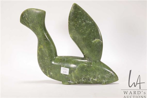 Peter Negeak | Hand carved Inuit soapstone fish sculpture | MutualArt