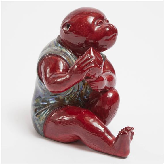 Bernard Moore | Flambé Seated Monkey Figure (1905 - 1915) | MutualArt