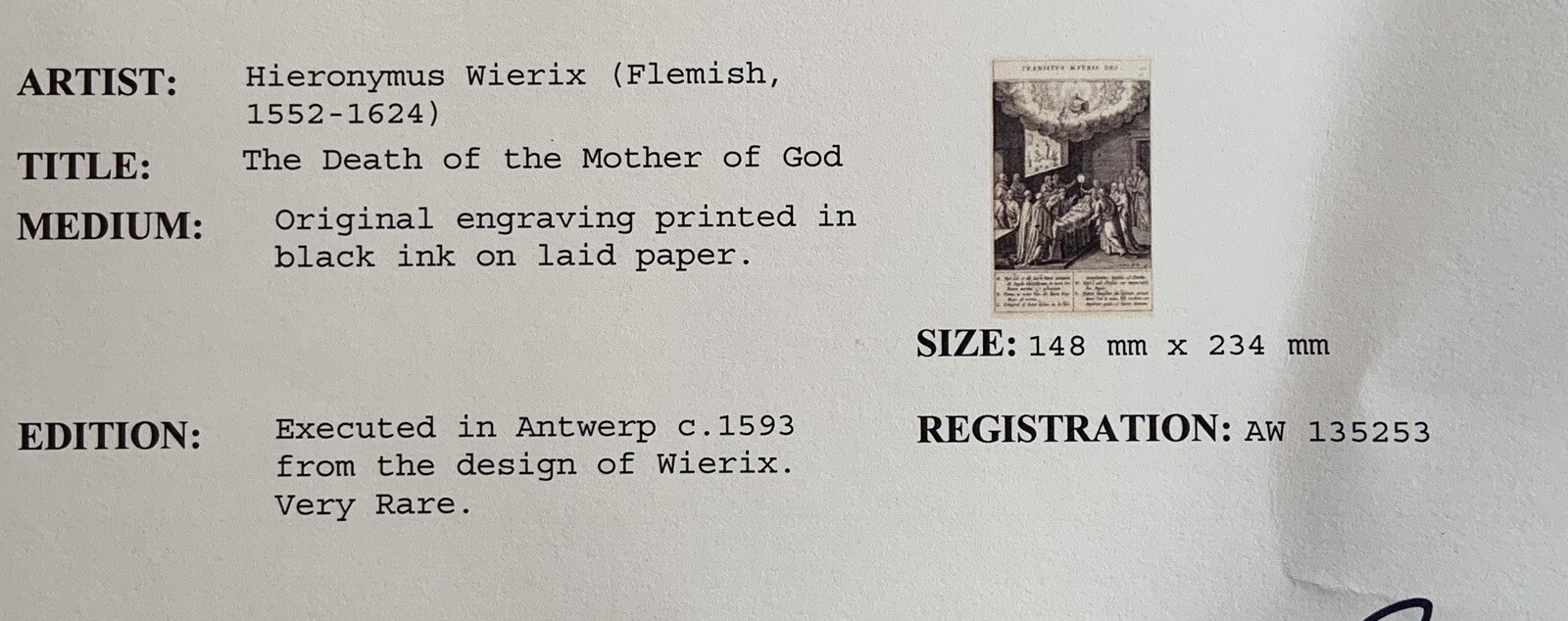 Hieronymous Wierix | The Death Of The Mother Of God (1700) | MutualArt