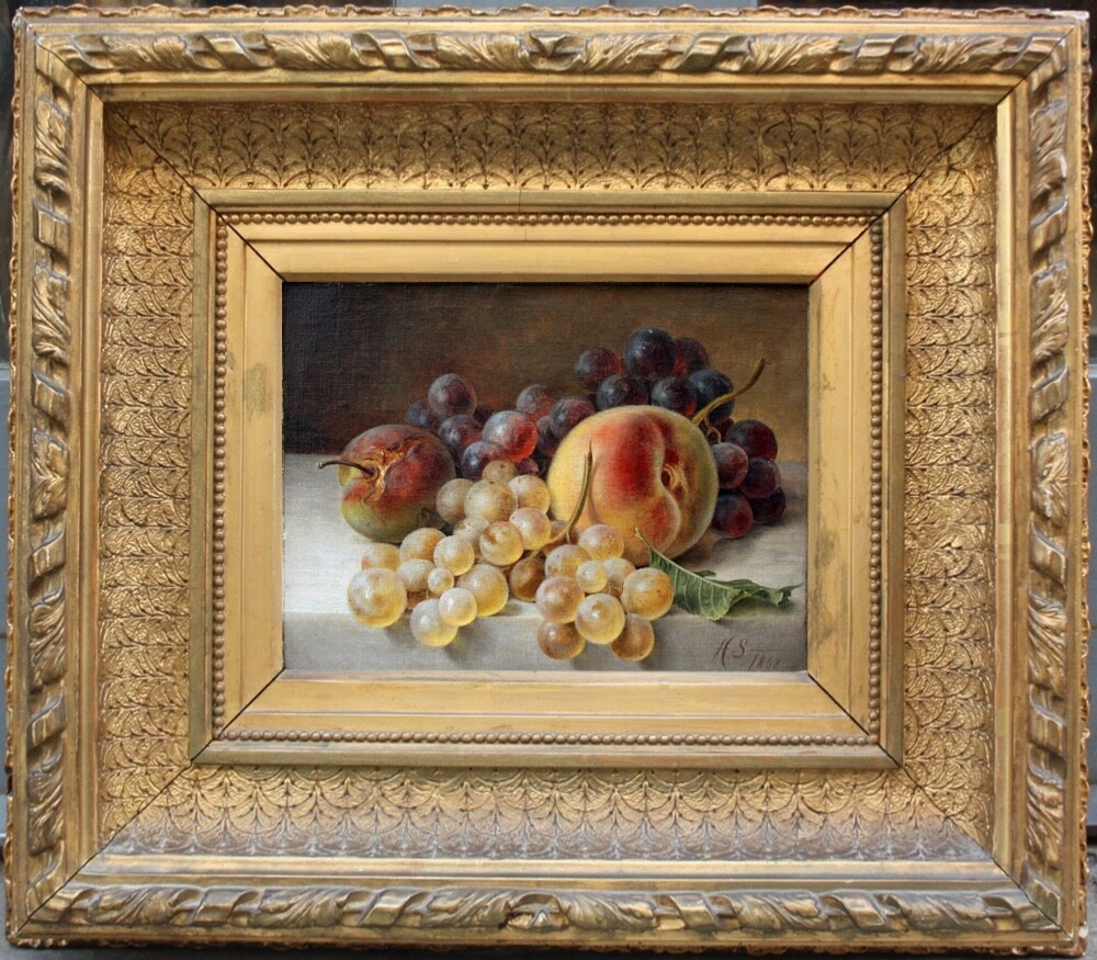 Helen R. Searle | Study of grapes, plum and peaches (1868) | MutualArt