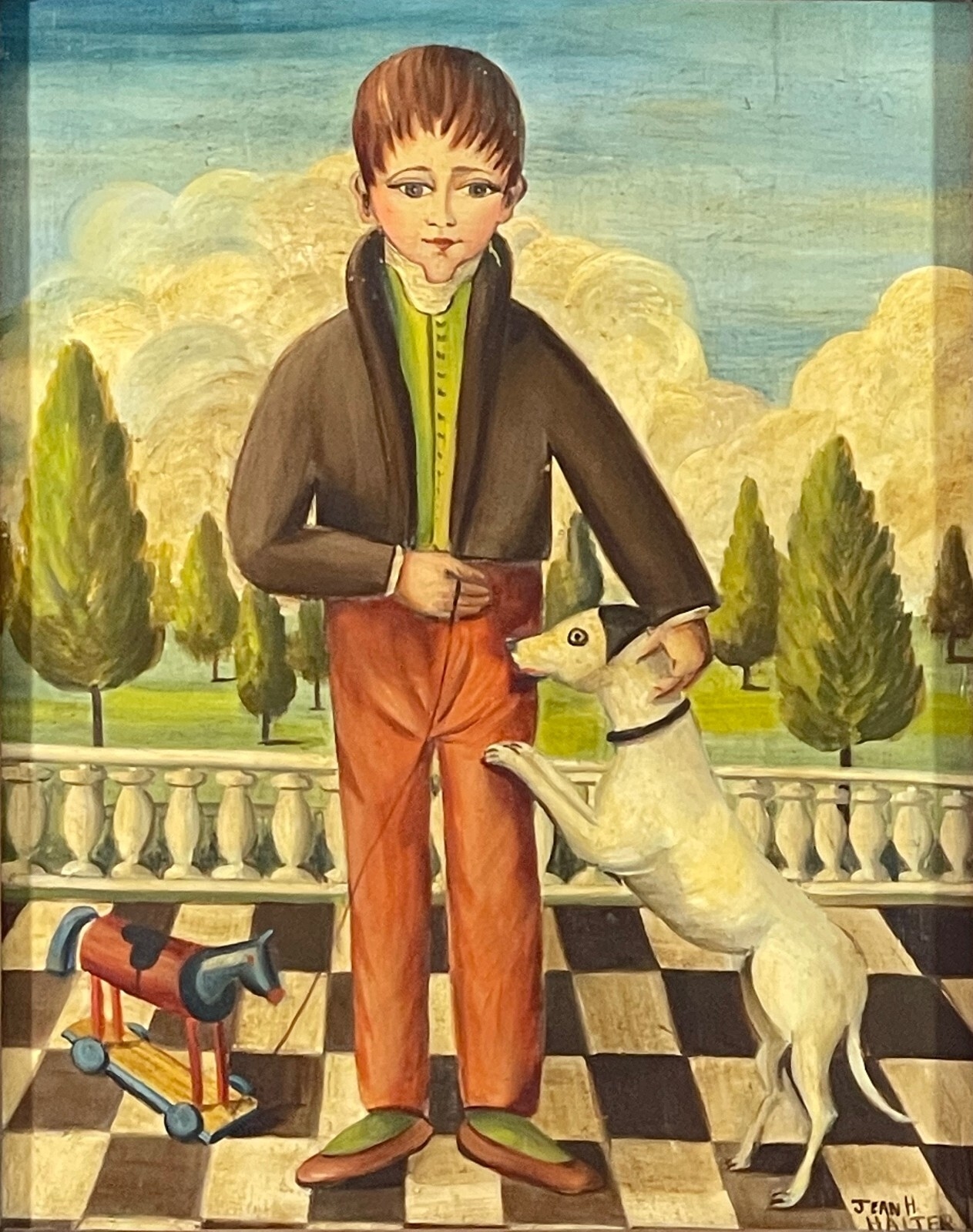 Jean Halter | Young Boy w/ Dog (2022 - 2025) | MutualArt