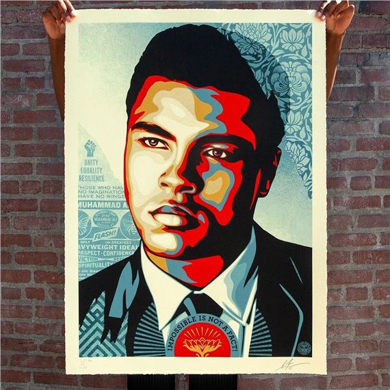 Shepard Fairey | MUHAMMAD ALI HEAVYWEIGHT IDEALS (2023) | MutualArt