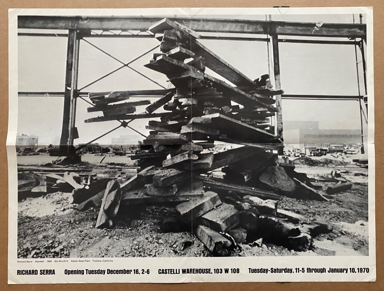 Richard Serra | rare 1969 RICHARD SERRA exhibition poster mailer Leo ...