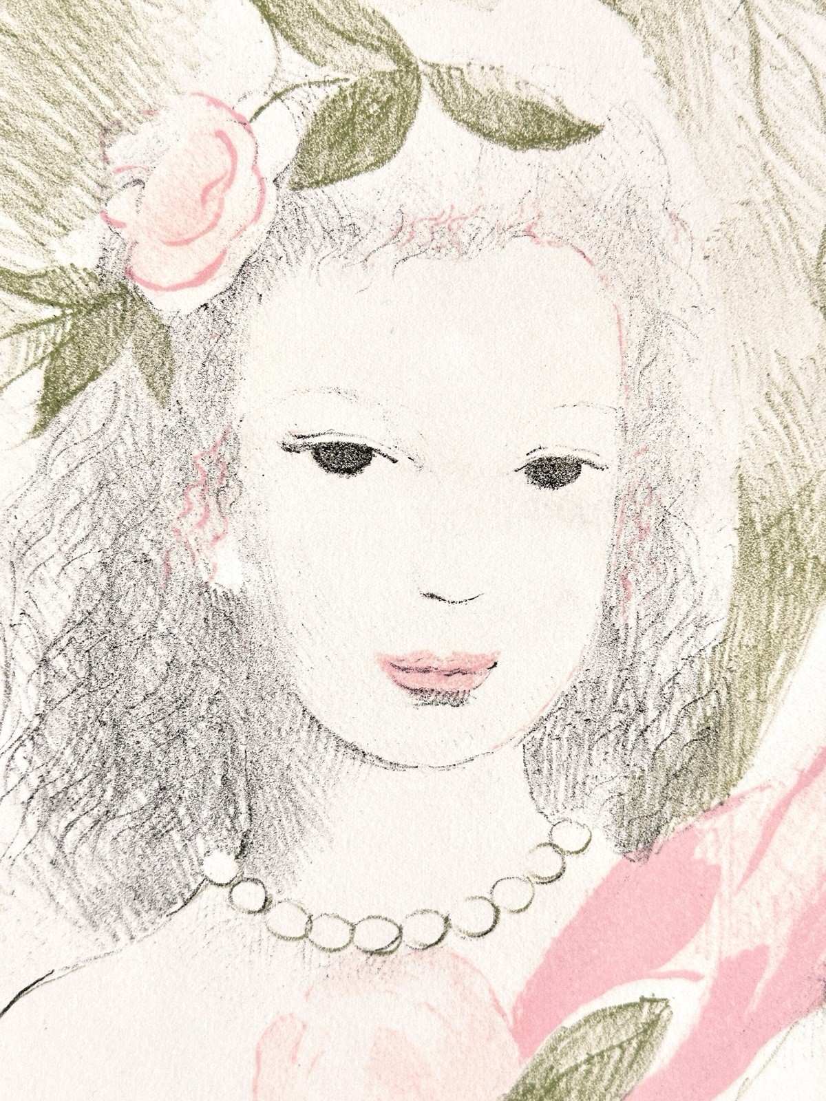 Marie Laurencin | Fillette a la rose (1955) | MutualArt