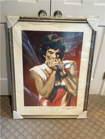 Ronnie Wood | Mick with Harmonica II (Ruby) (2004) | MutualArt