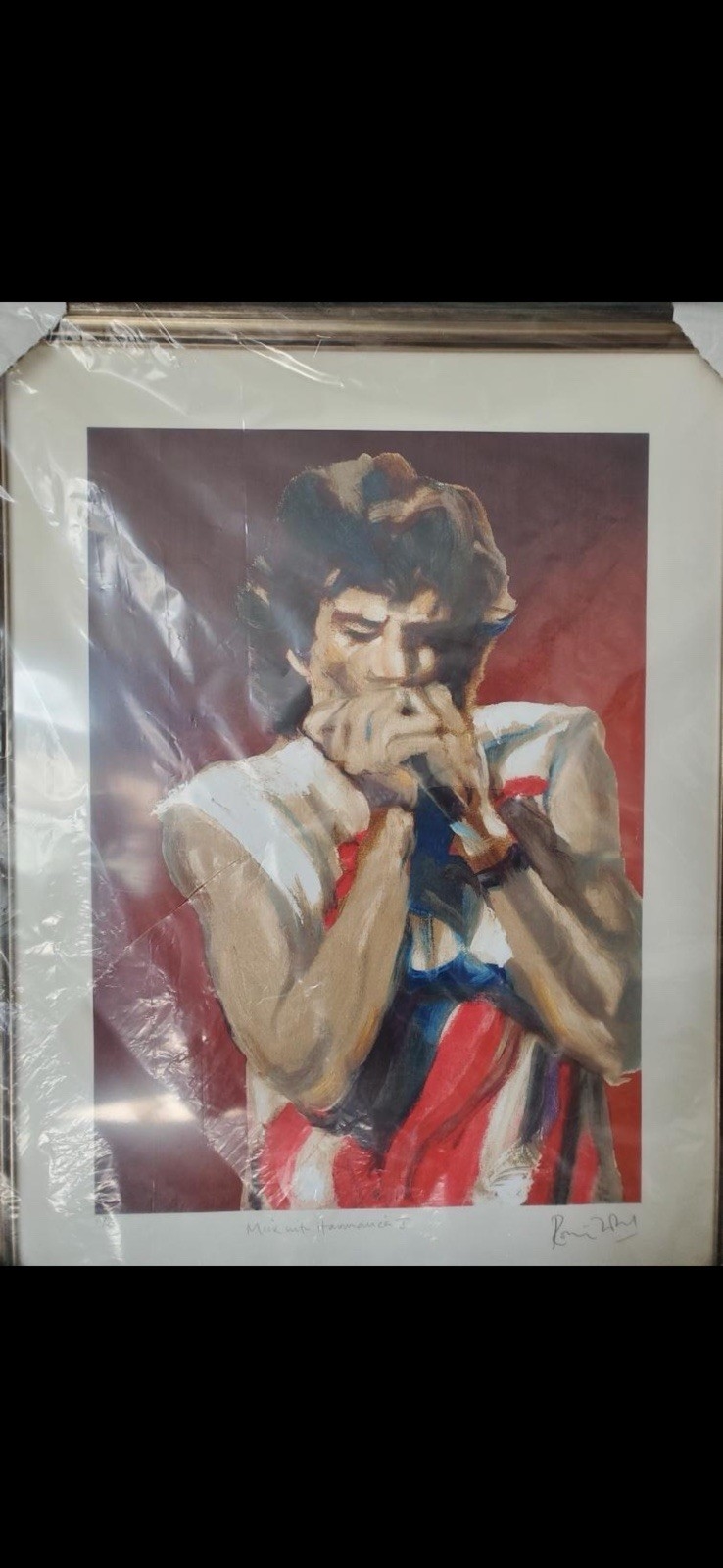 Ronnie Wood | Mick with Harmonica II (Ruby) (2004) | MutualArt