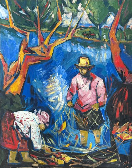 Natalia Goncharova | Fishing Scene | MutualArt