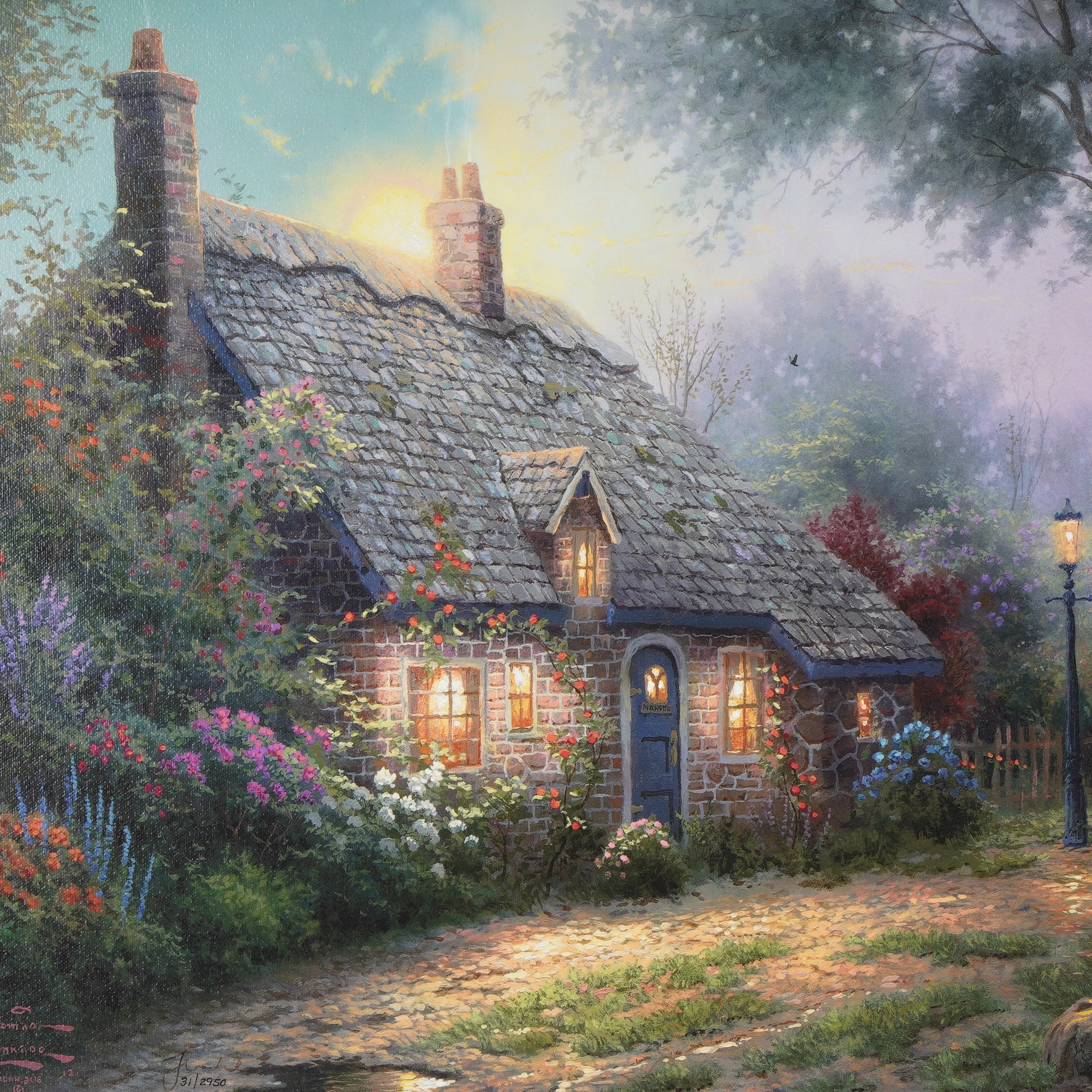 Thomas Kinkade | Moonlight Cottage (2001) | MutualArt