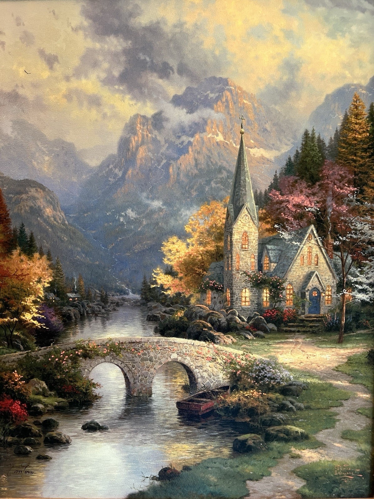 Thomas Kinkade | The Mountain Chapel Chapels of Nature I (1998) | MutualArt