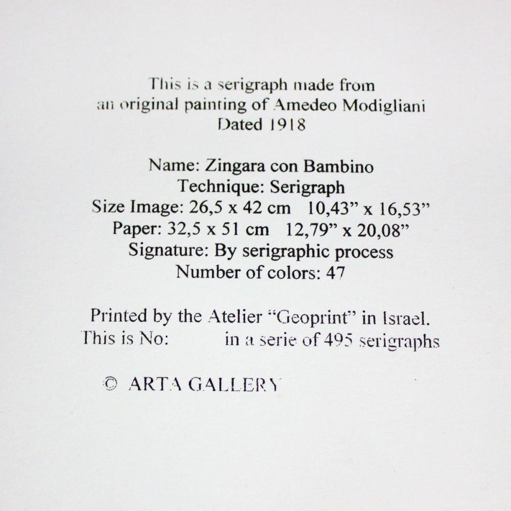 Amedeo Modigliani | Zingara Con Bambino | MutualArt