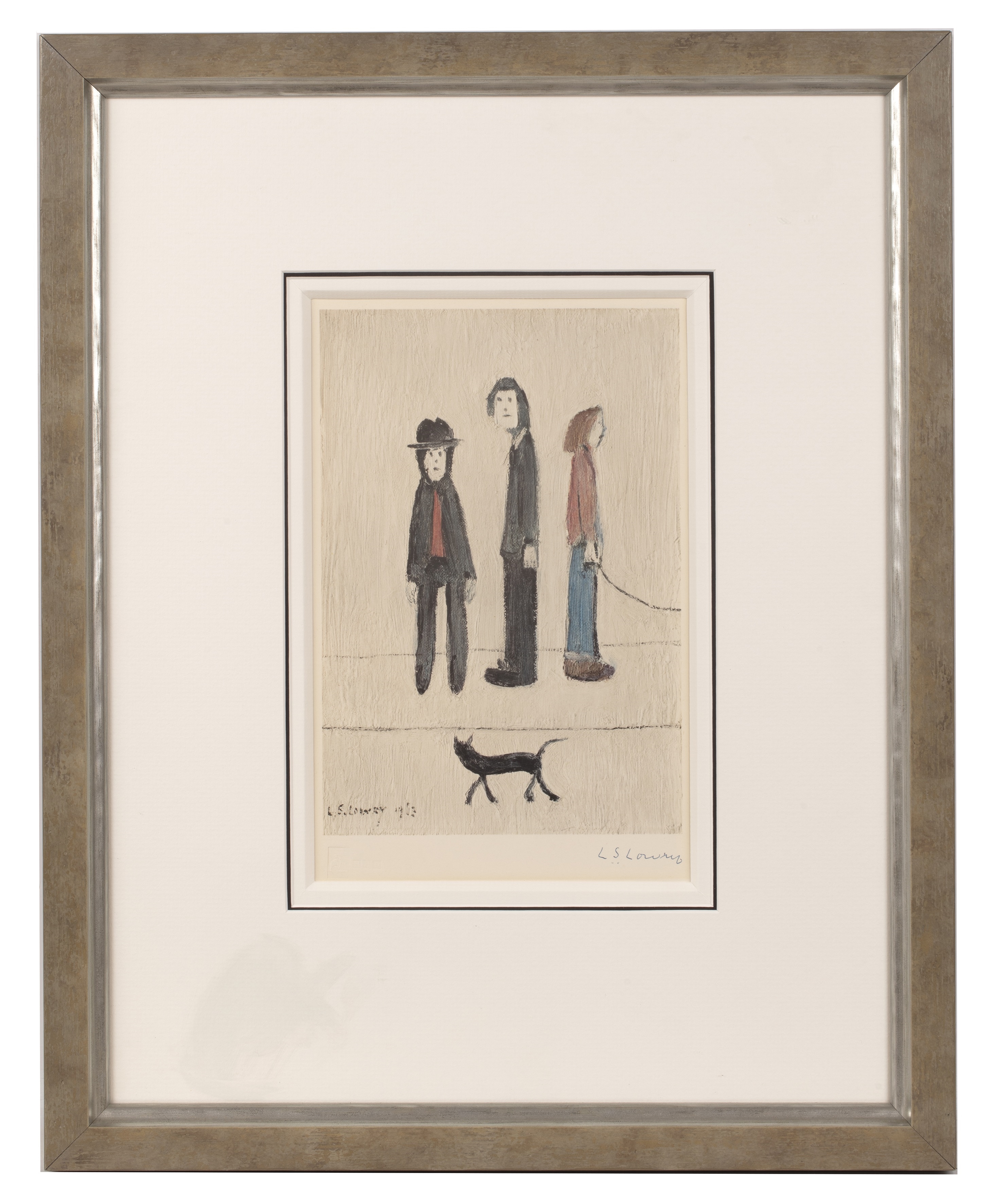 Laurence Stephen Lowry | Three Men and a Cat | MutualArt
