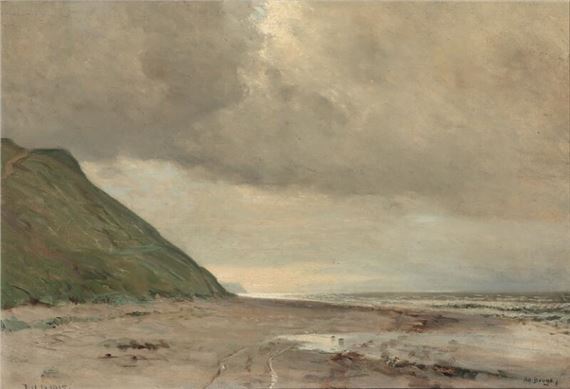 Karl Harald Alfred Broge | A view of a coast with heavy clouds (1915 ...