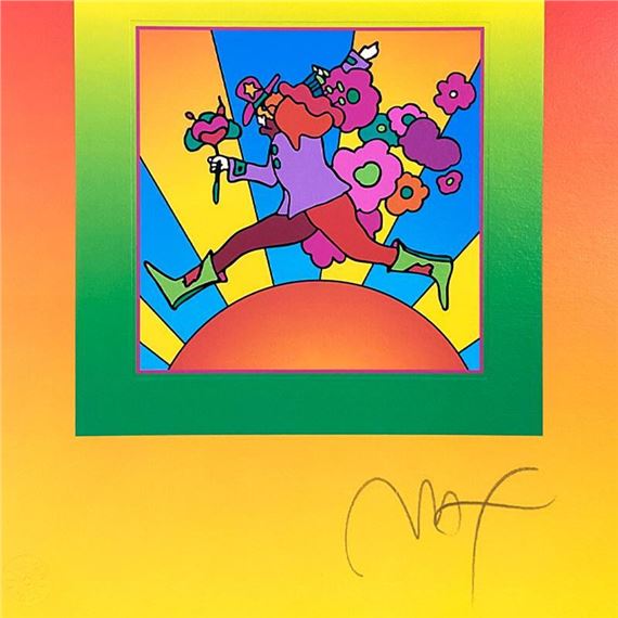 Peter Max | Flower Jumper Over Sunrise on Blends II | MutualArt