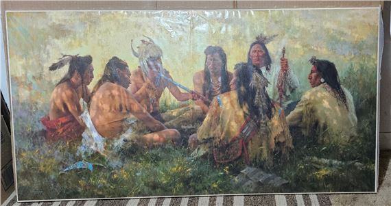 Howard Terpning | Crow Pipe Ceremony (1997) | MutualArt