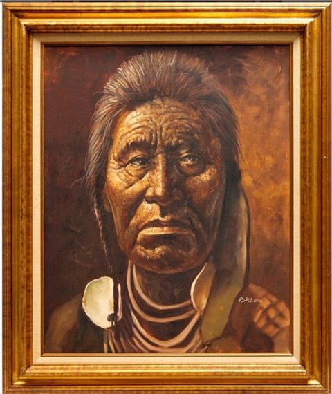 Jorge Tarallo | Native American portrait (Circa 1979) | MutualArt