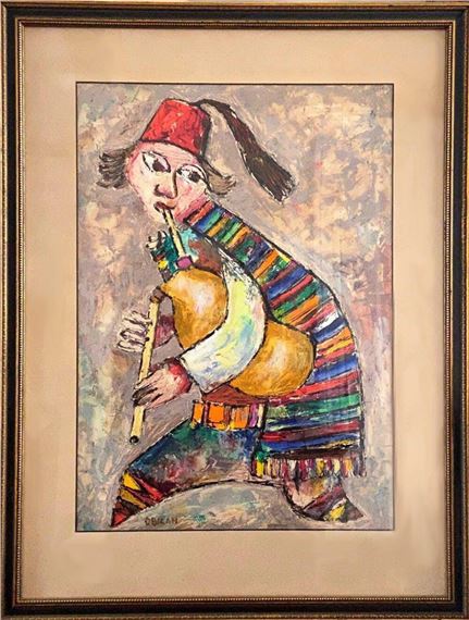 Jovan Obican | Man with Bagpipe (Circa 1980) | MutualArt