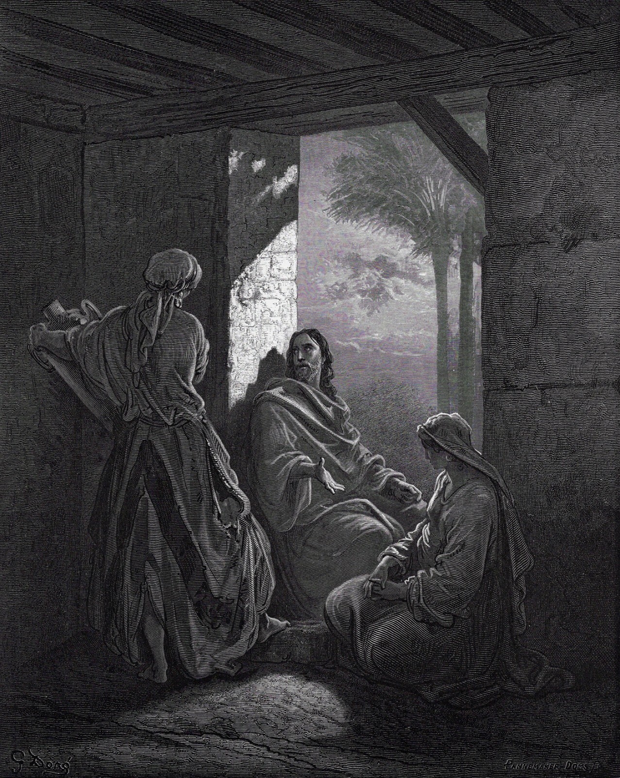 Gustave Doré | Jesus at the House of Martha and Mary (from Dore's Bible) (1880) | MutualArt