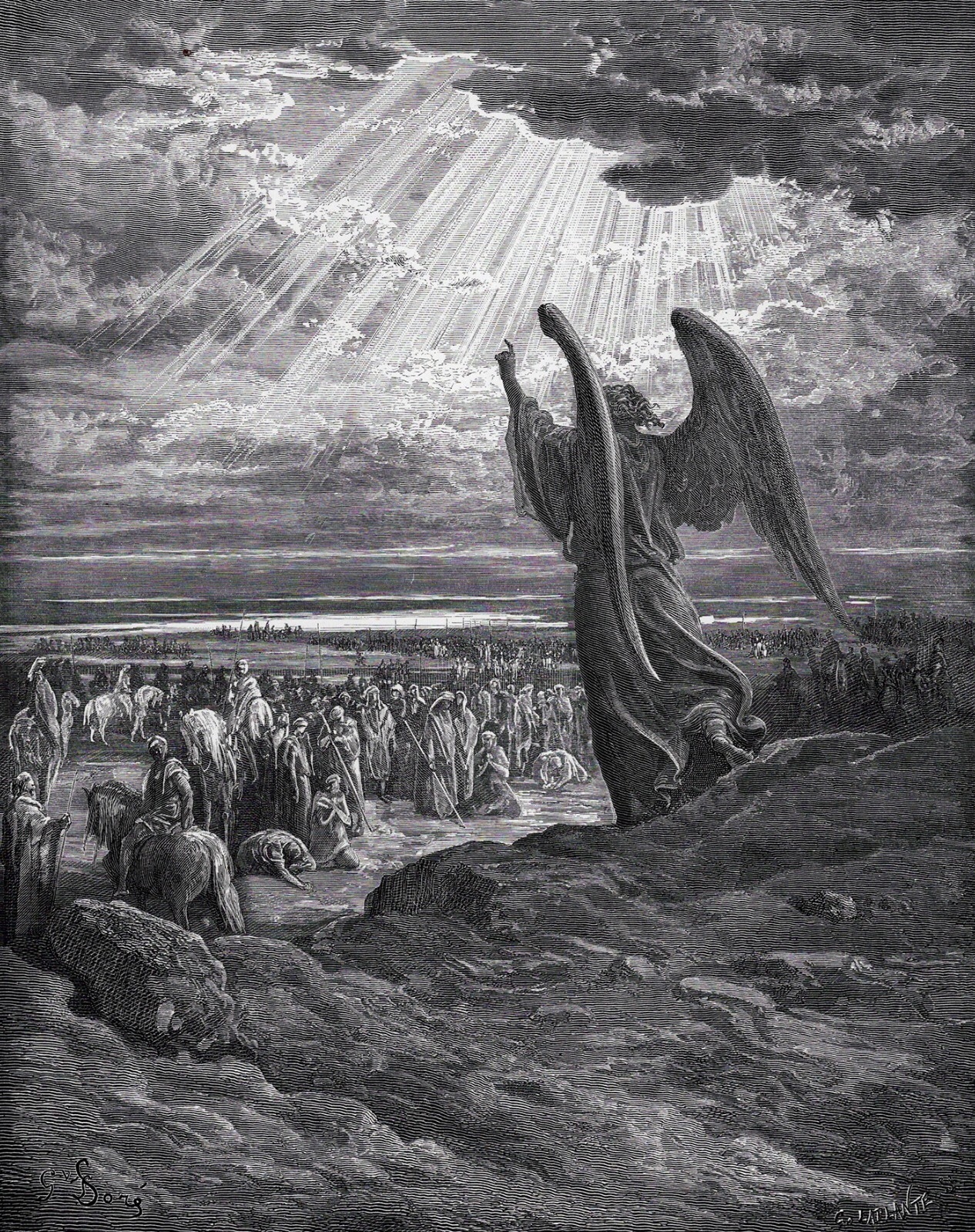 Gustave Doré | The Angel Appearing to Joshua (from Dore's Bible) (1880 ...