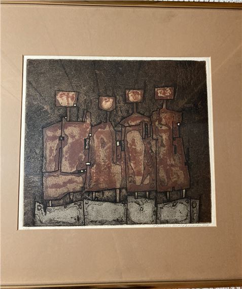 Joseph Demarais | Signed Lithograph Etching Abstract Brutalist ...