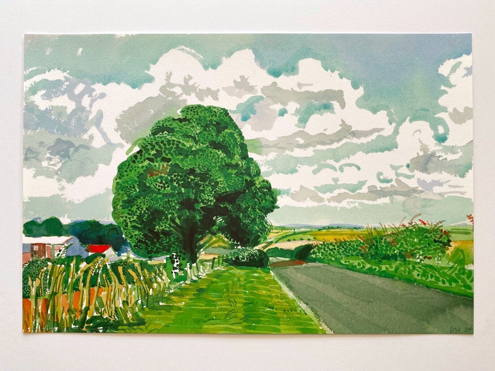 David Hockney | ROAD AND TREE NEAR WETWANG (2004) | MutualArt