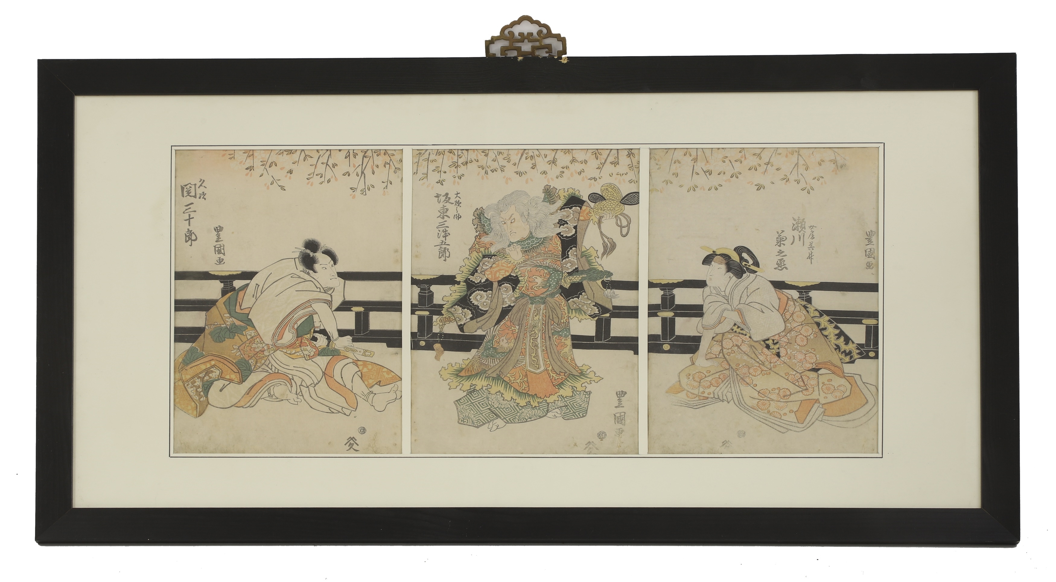 Utagawa Kunisada | Triptych- a scene from Hana no Iro Yatsushi ...