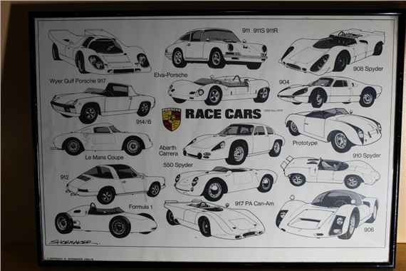 Howard Shoemaker | Porsche History 1953-1970 Print Set of 2 (1969 ...