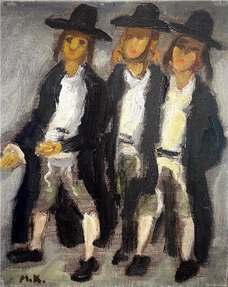 Emmanuel Mané-Katz | Three Young Jewish Men (1960) | MutualArt
