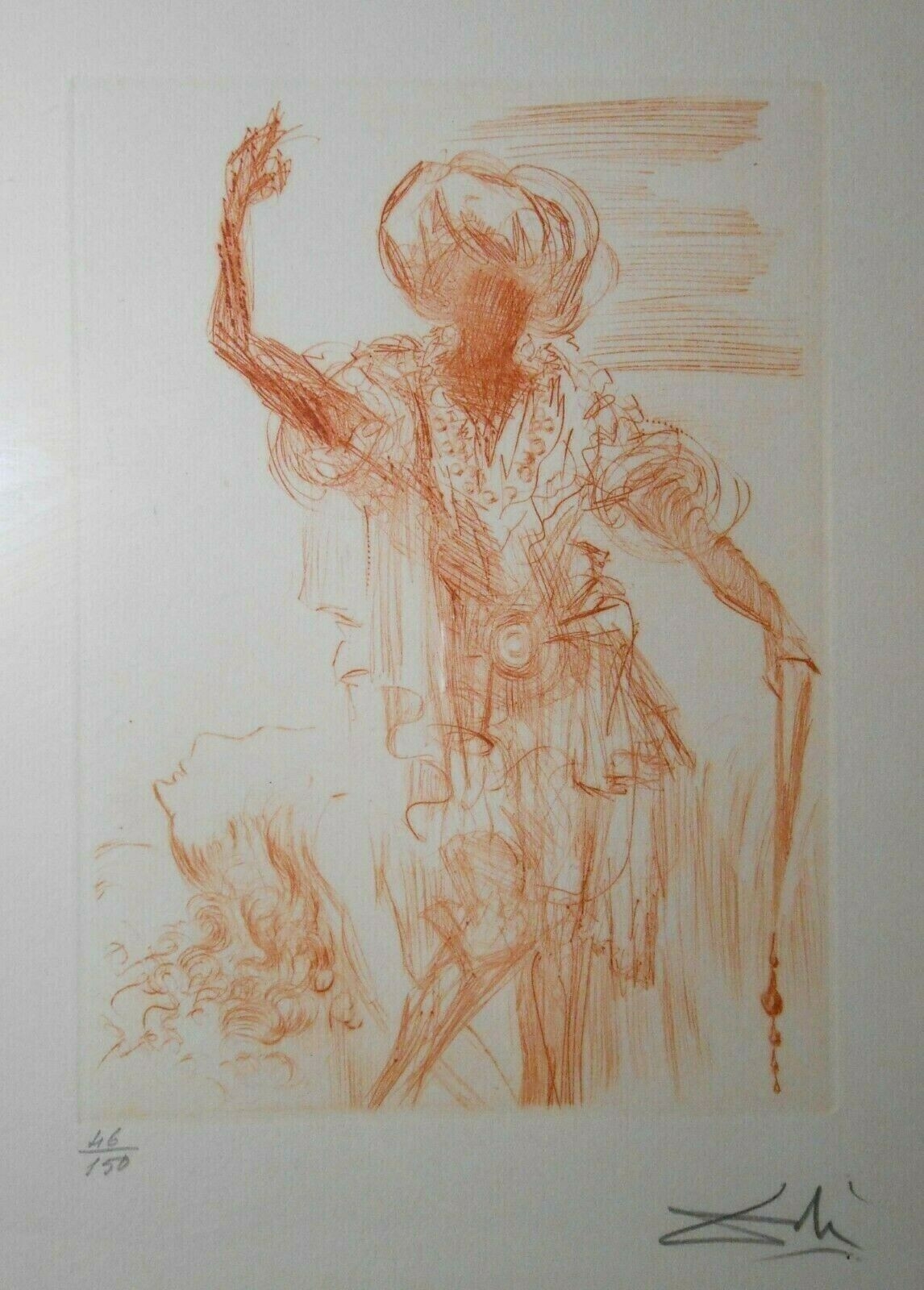 Salvador Dalí | SCARCE SALVADOR DALI (SPAIN 1904-1989) PNCL SGND BRNT SIENNA INK ETCHING #46/150 ...