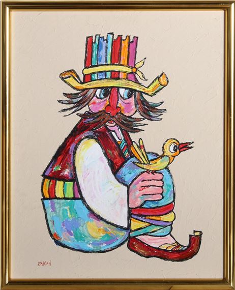 Jovan Obican | Man with Yellow Bird (2020 - 2024) | MutualArt