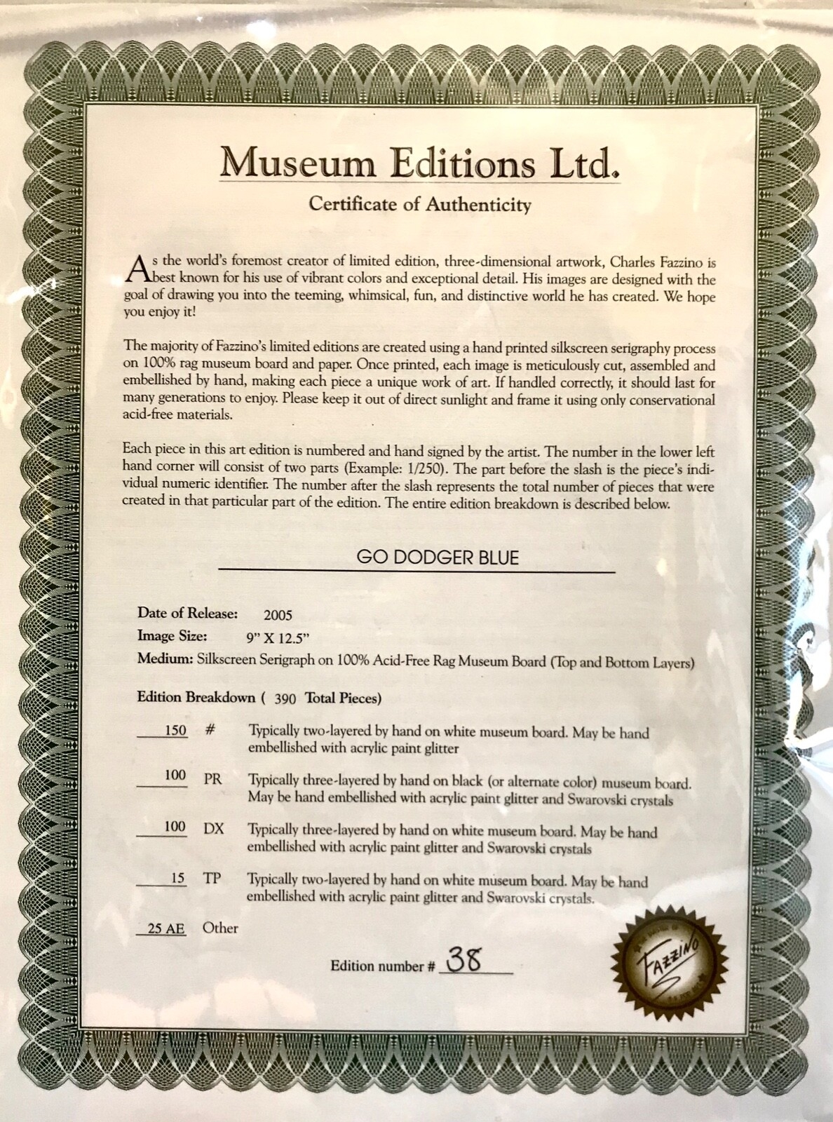 Charles Fazzino | Go Dodger Blue (23) | MutualArt