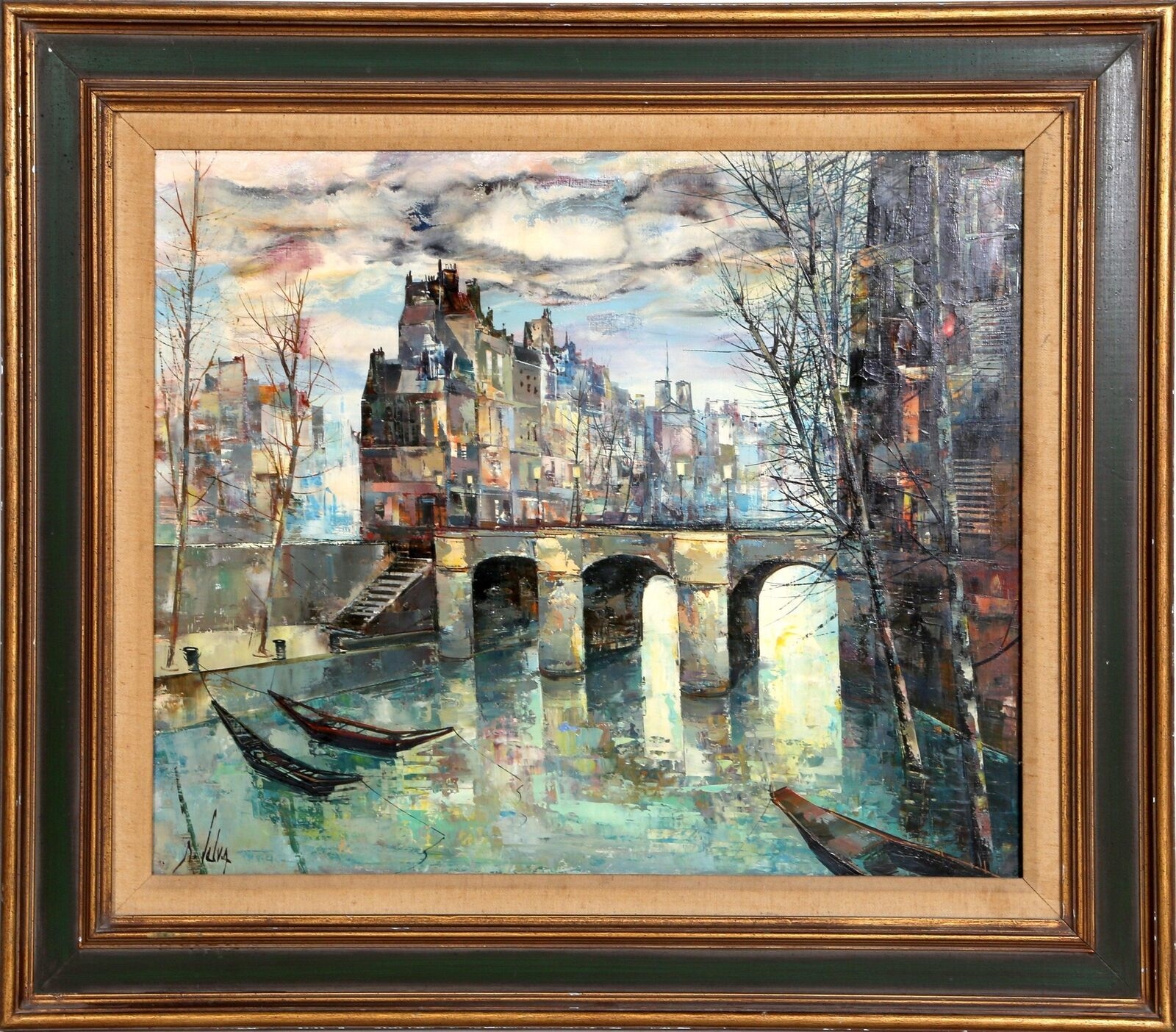 M. Salva | Cityscape with Canal (Circa 1965) | MutualArt