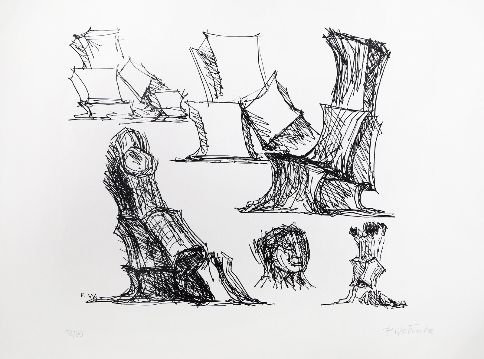 Fritz Wotruba | Untitled from Homage to Picasso (1973) | MutualArt