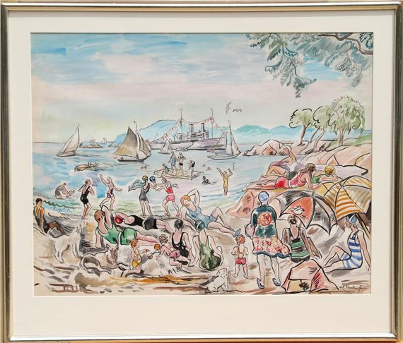 Margaret Huntington | Beach Scene (Circa 1940) | MutualArt
