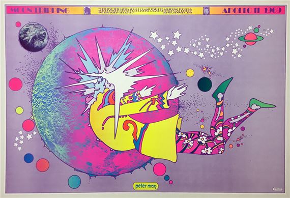 Peter Max | Peter Max Vintage Original Poster 1969 Moon Landing (1969 ...