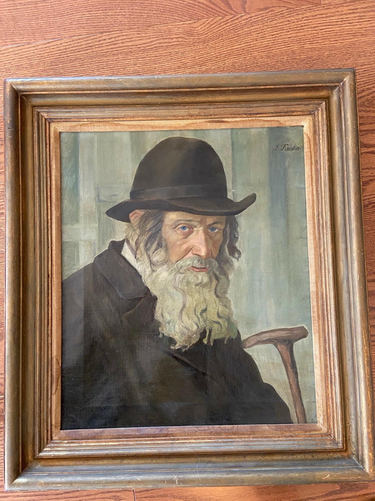 Lazar Krestin | Old Jew With a Cane | MutualArt