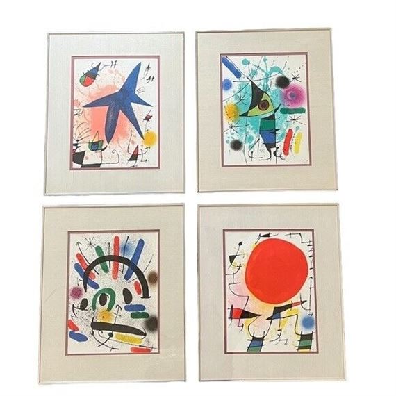 Joan Miró | Set of 4 Joan Miró Originals Authenticated Sign Lithographs ...