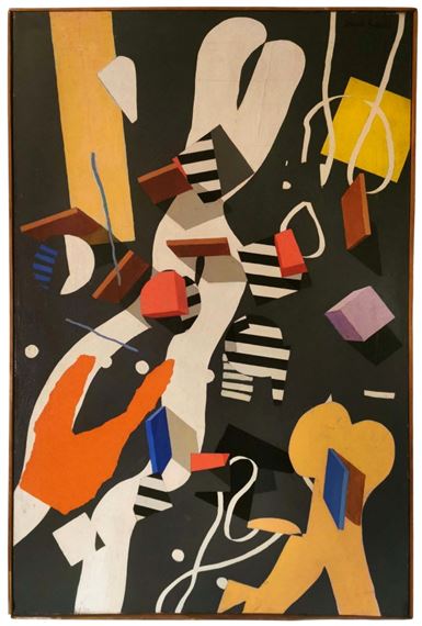 David Francis Russell | MID-20TH C VINT SGND MODERNIST GEO-ABSTRACT O/C ...