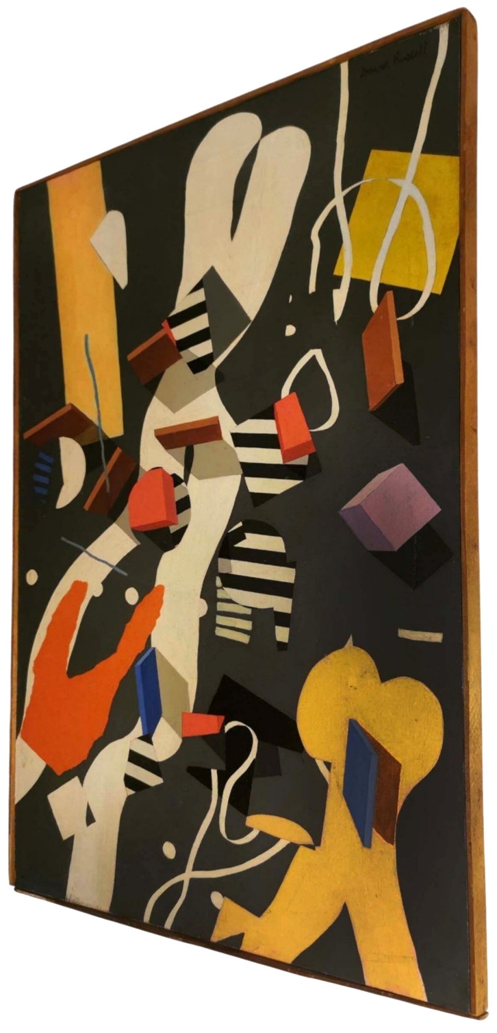 David Francis Russell | MID-20TH C VINT SGND MODERNIST GEO-ABSTRACT O/C ...