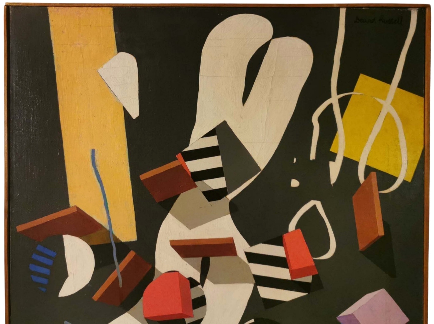 David Francis Russell | MID-20TH C VINT SGND MODERNIST GEO-ABSTRACT O/C ...