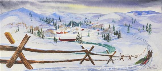 Charles Robert Perrin | Winter Sleigh Painting | MutualArt