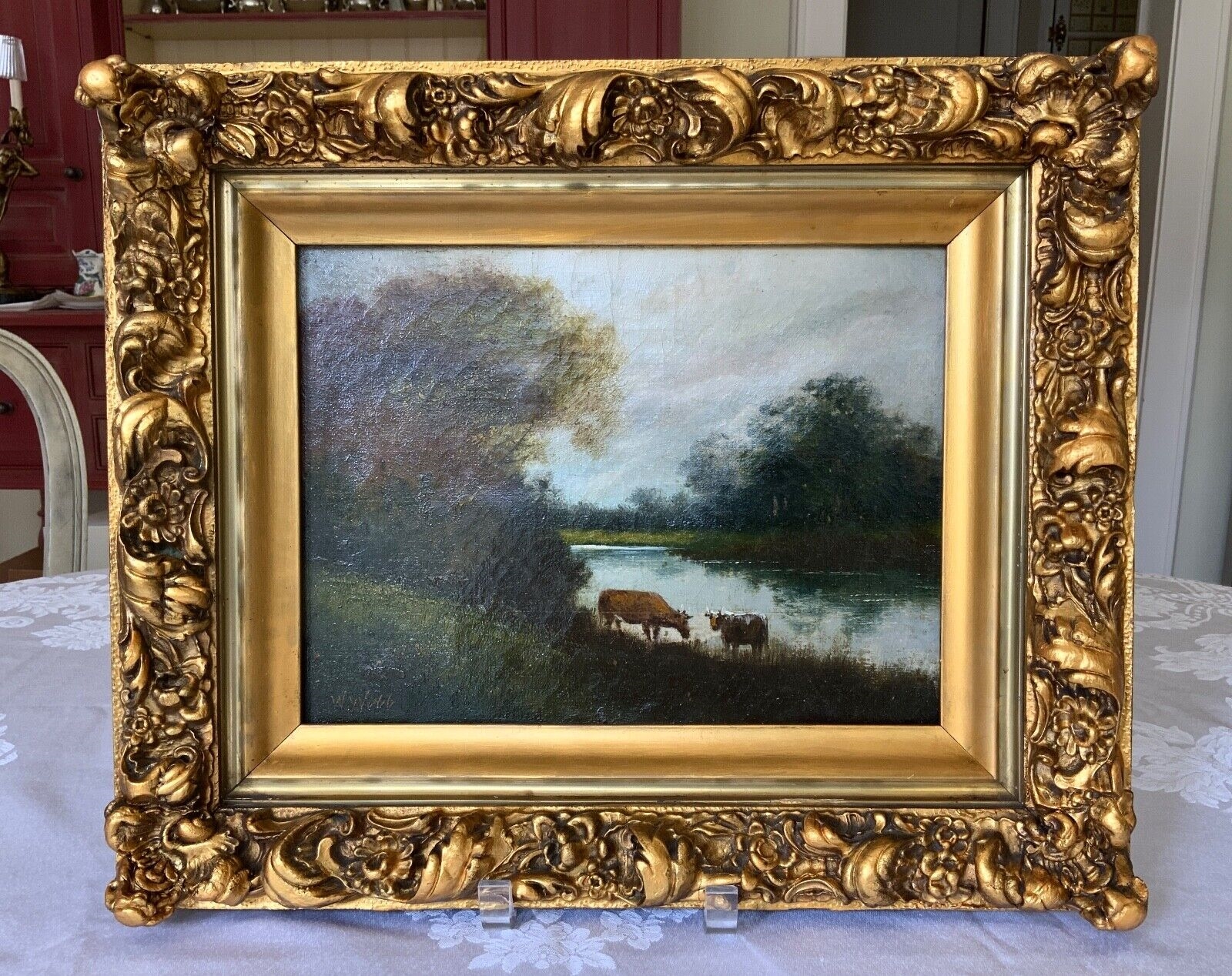William Webb | Cows by Lake (19th Century) | MutualArt