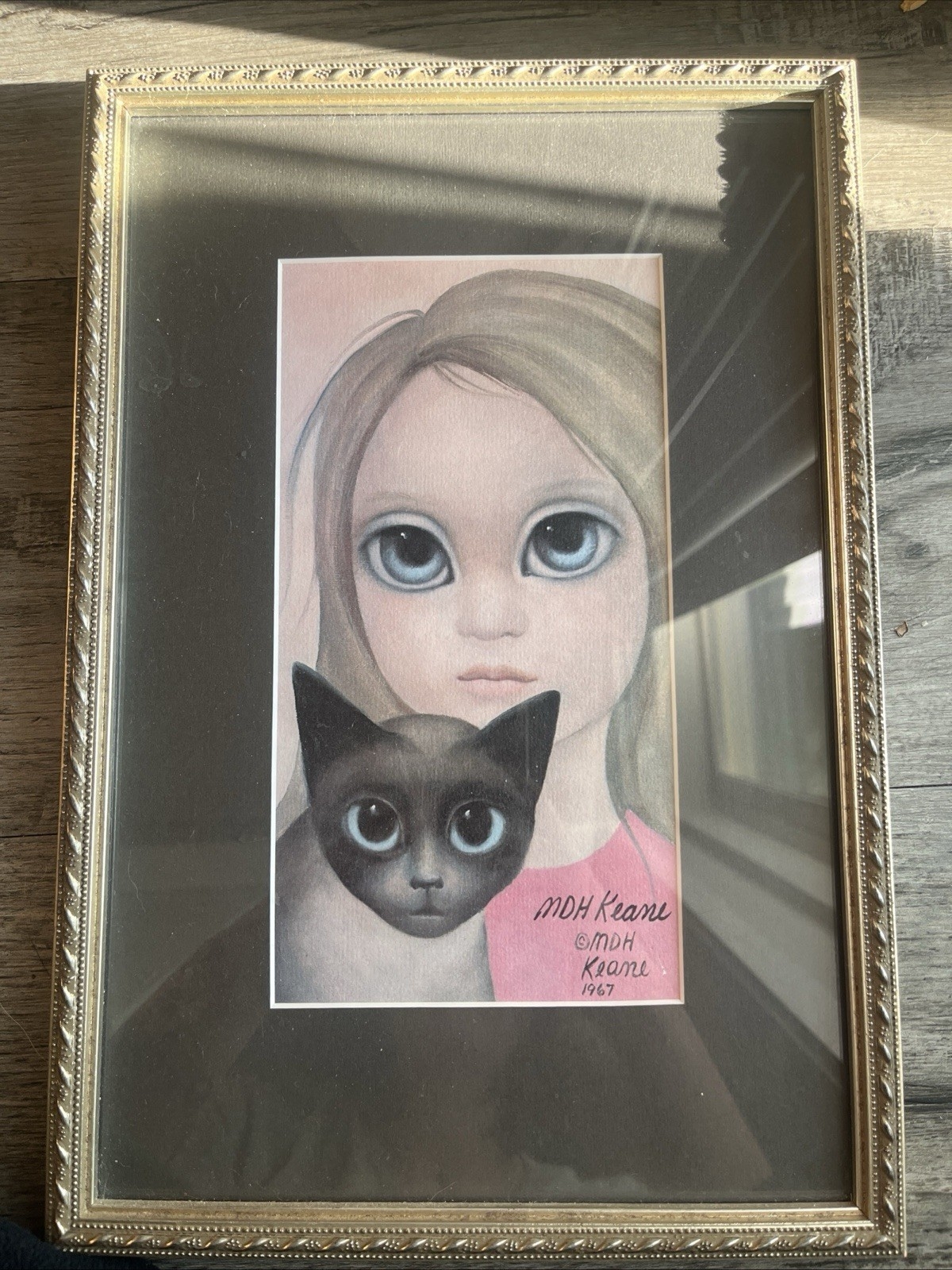 Margaret Keane | Portrait of a Girl & Cat with Big Eyes (1967) | MutualArt