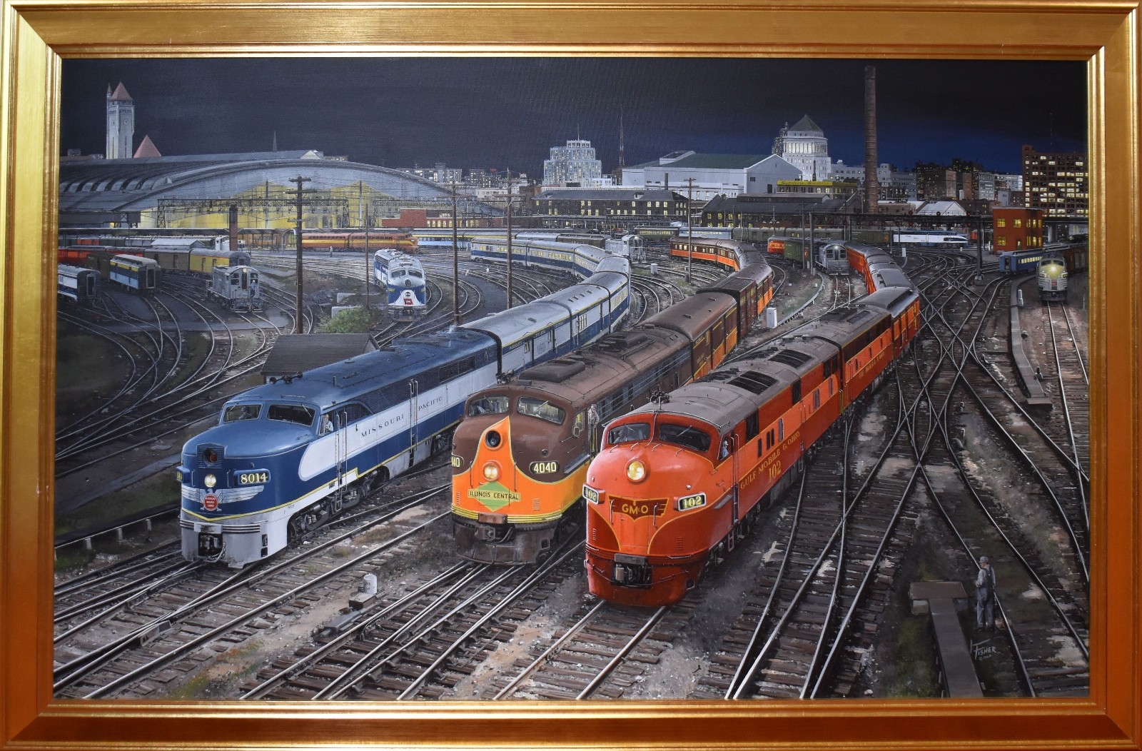 Larry Fisher | Night Midwestern Train Station (2000) | MutualArt