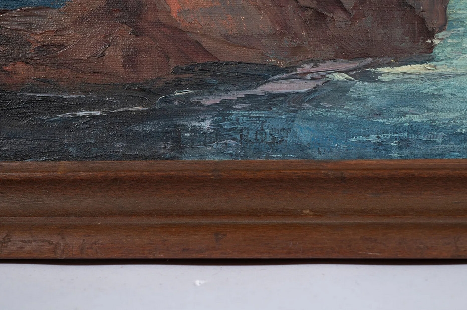 Harry Leith-Ross | Rocky Seascape Original Oil Painting (Circa 1950s ...