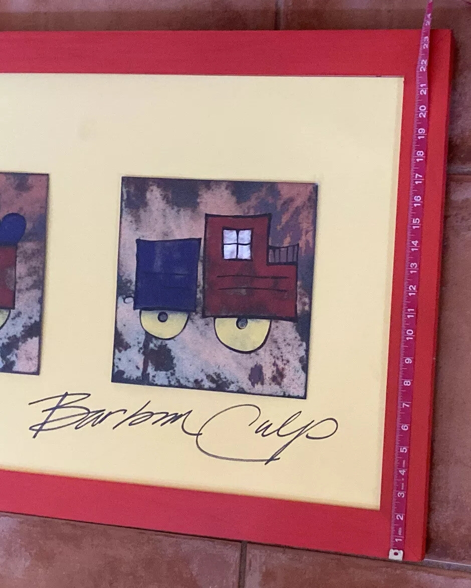 Barbara Culp | ENAMELED METAL SCULPTURE 3 Part Train PAINTING Signed ...
